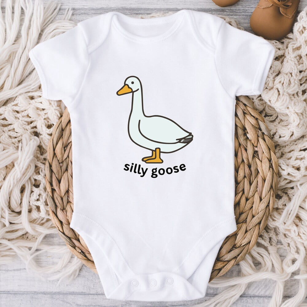 Bella Canvas with Silly Goose, Funny Goose, Farm Animal Baby Gift, Boy ...