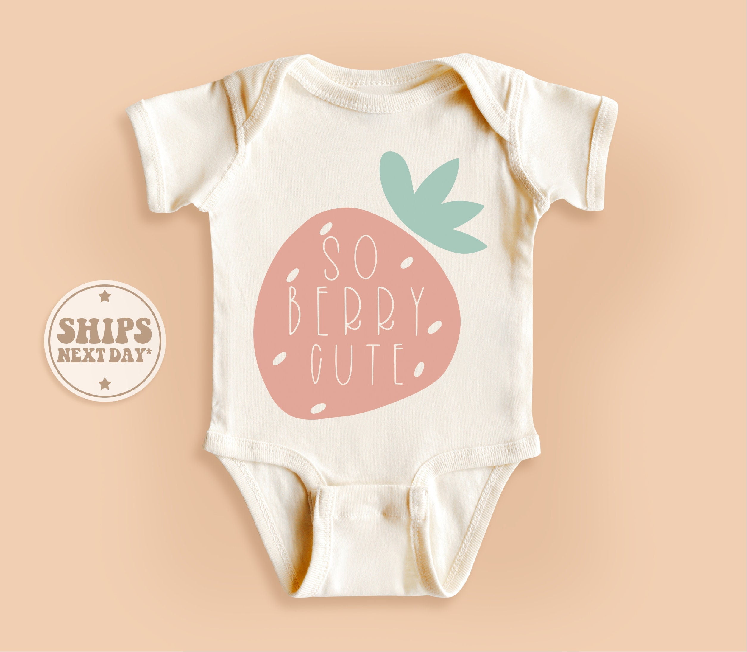 Bella Canvas with So Berry Cute, Little Strawberry, Fruit, Baby Gift ...