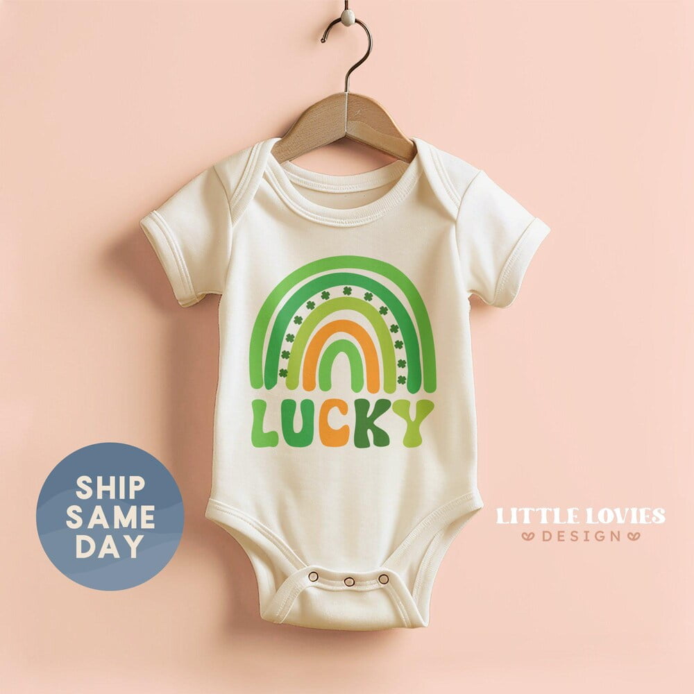Bella Canvas with St. Patrick'S Day, Lucky Rainbow, Irish Baby Outfit ...