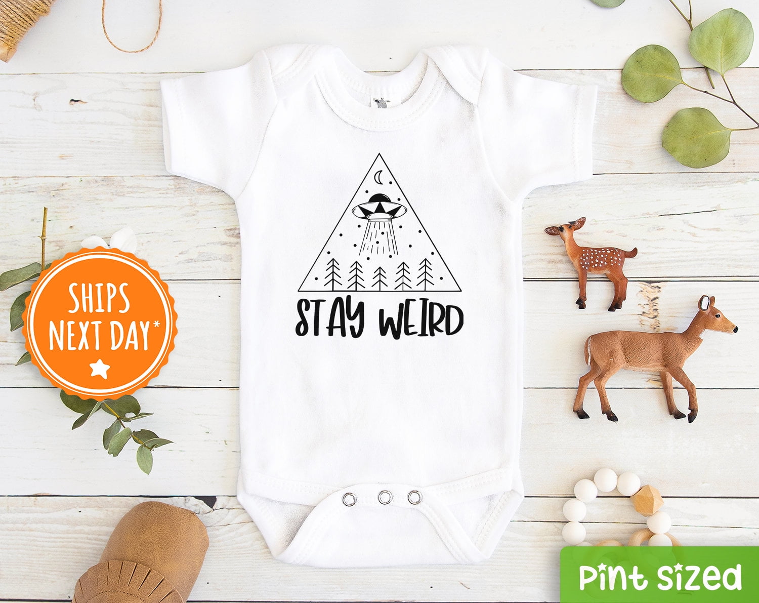 Bella Canvas with Stay Weird, Funny Alien, Little Weirdo Cute Baby Boy or Girl Bodysuit Gift ...