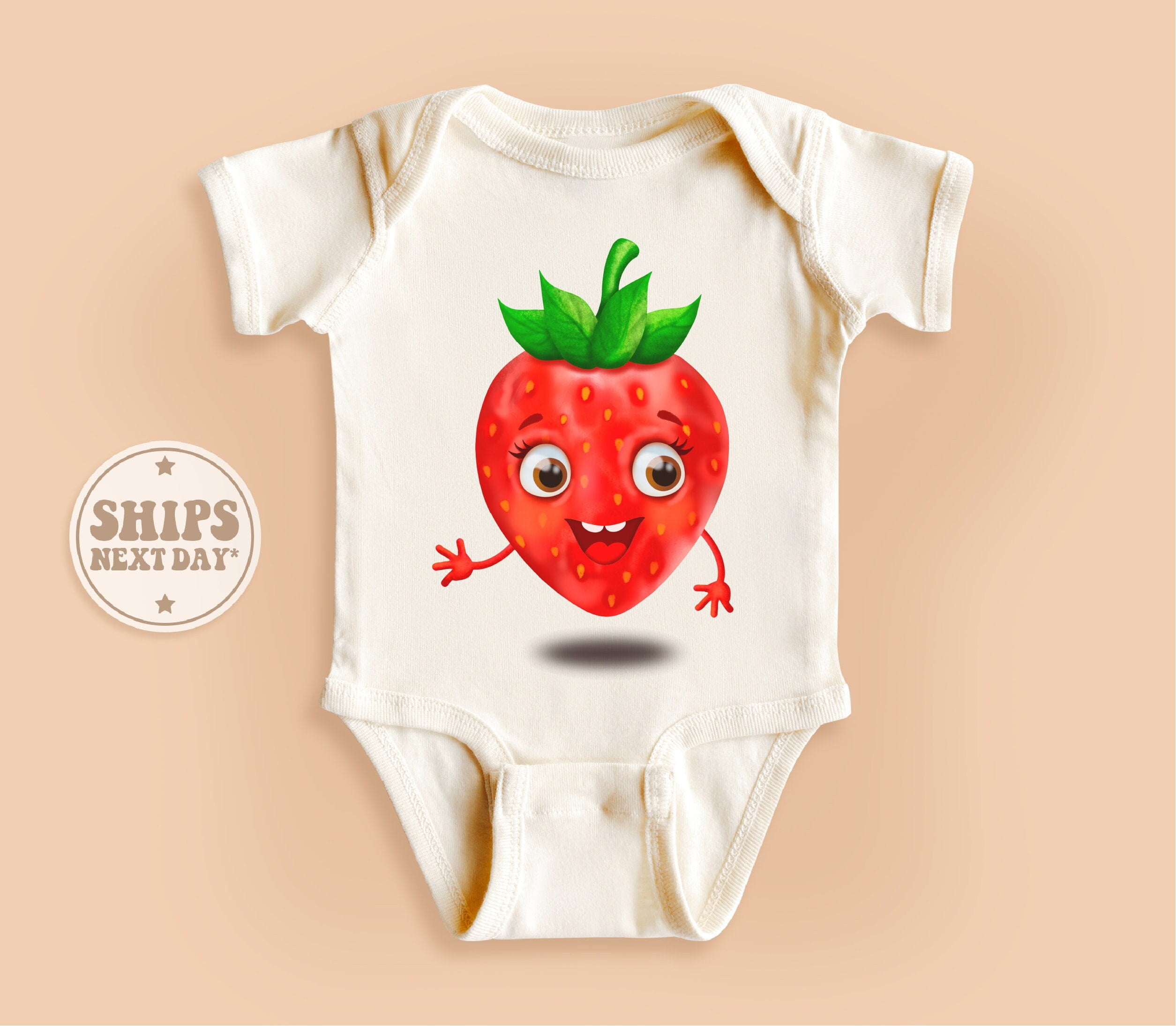 Bella Canvas with Strawberry, Fruit, Sweet Strawberry, Baby Gift Cute and Cool, Baby Boy or Girl ...