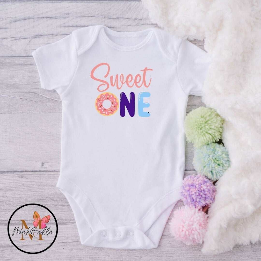 Bella Canvas with Sweet One Donut Sweet First Birthday Cool Baby ...