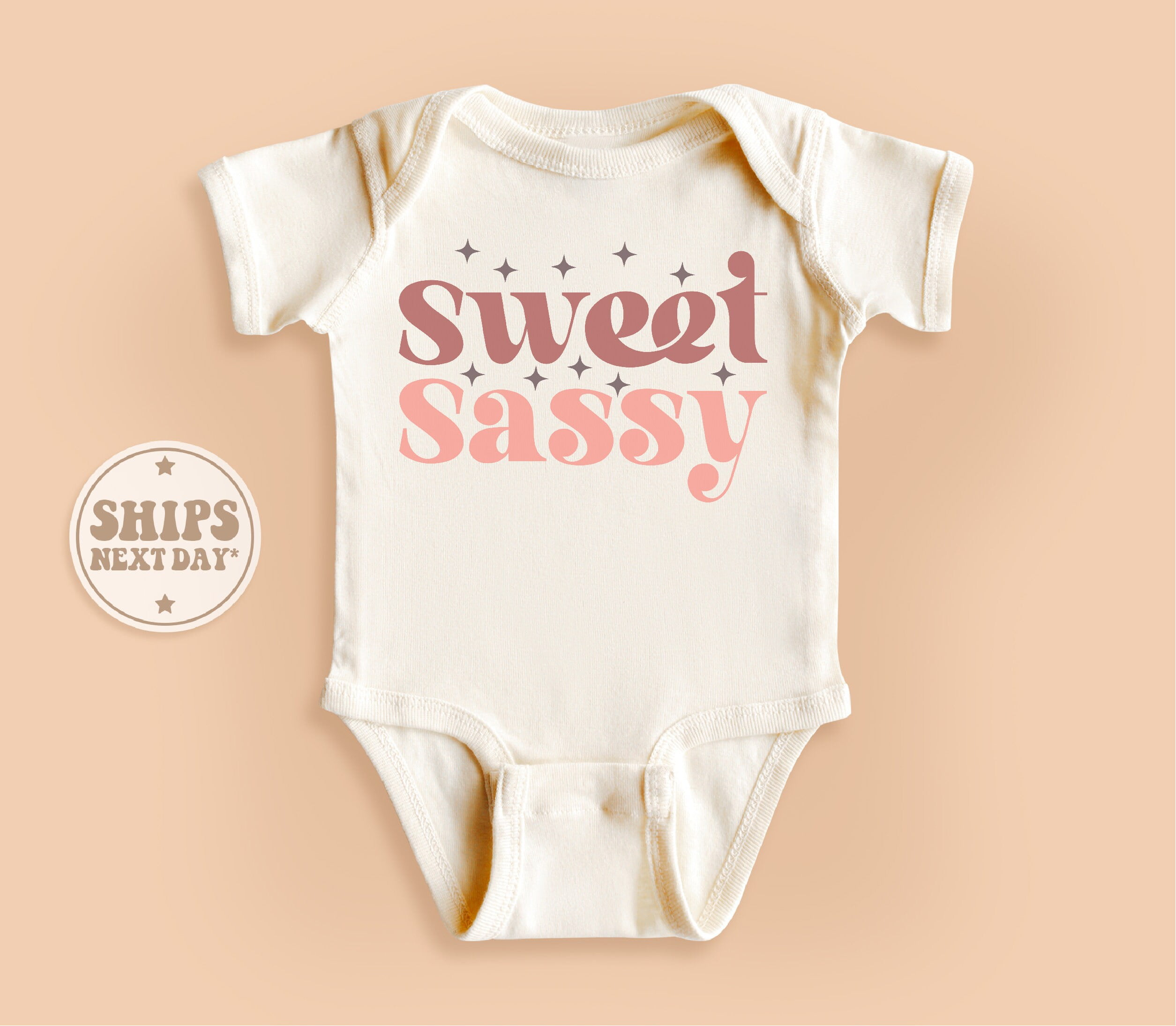Bella Canvas with Sweet Sassy, Sassy, Retro Natural Baby Girl Gift Cute ...