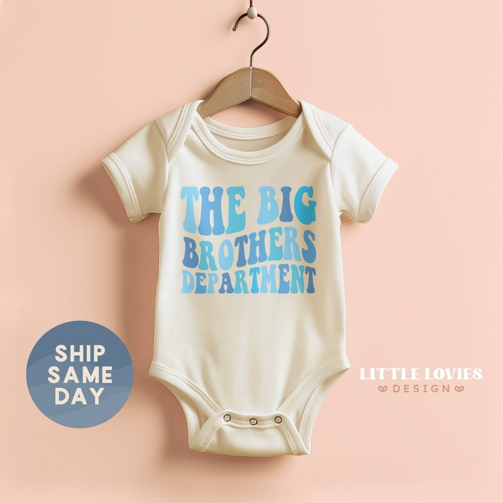 Bella Canvas with The Big Brothers Departments, Trendy, Baby Shower Gift, Funny Baby Boy Outfit ...