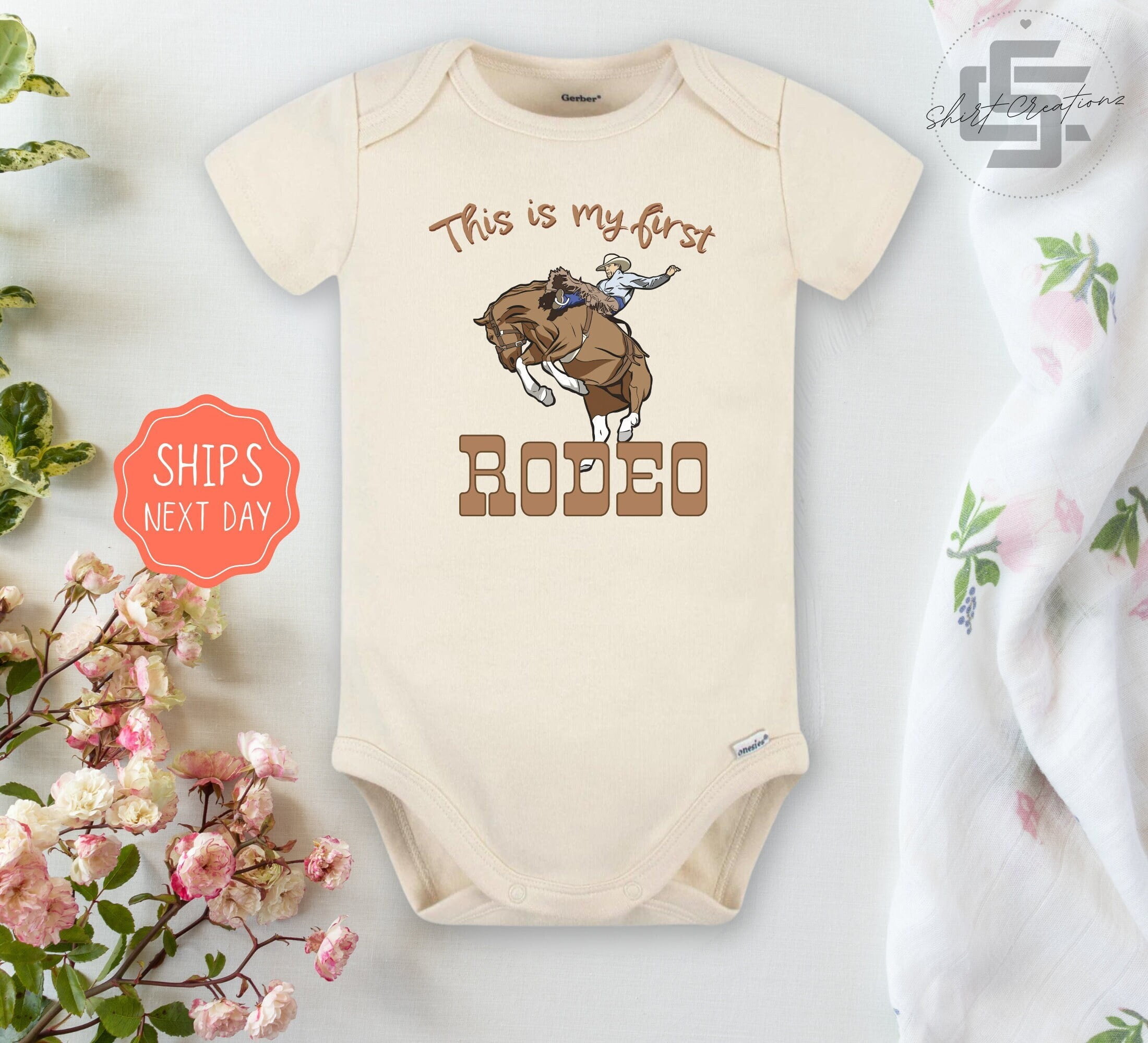 Bella Canvas with This Is My First Rodeo, Cowboy, Rodeo Baby Body Suit ...