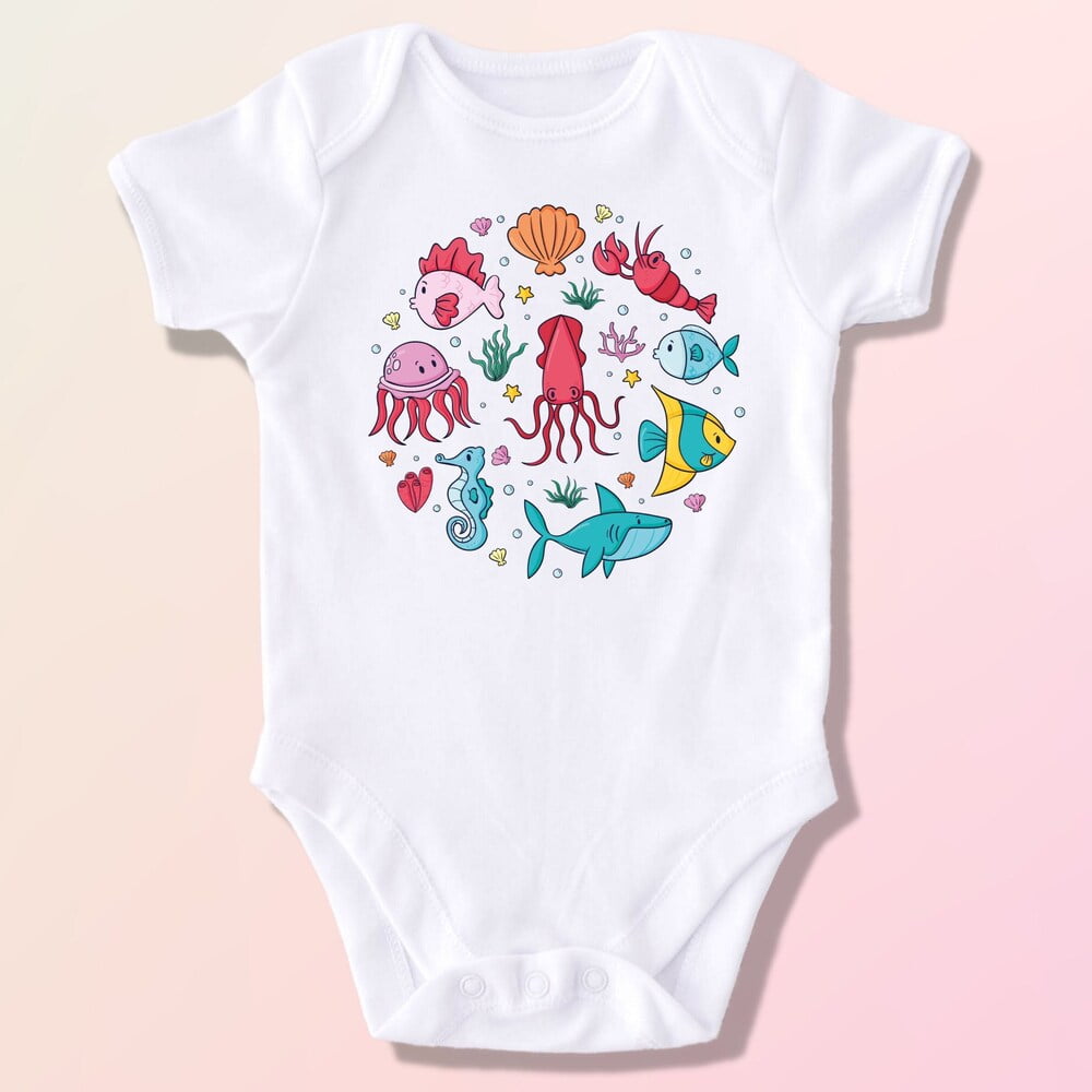 Bella Canvas with Undersea Animals, Cute Ocean Animals, Funny , Cute ...