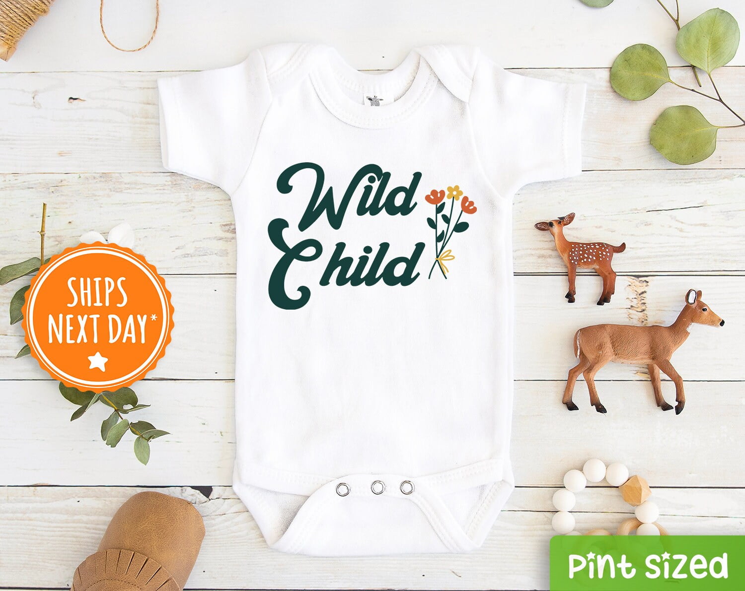 Bella Canvas with Wild Child, Cute Boho, Retro Hippie Cute Baby Boy or Girl Bodysuit Gift ...