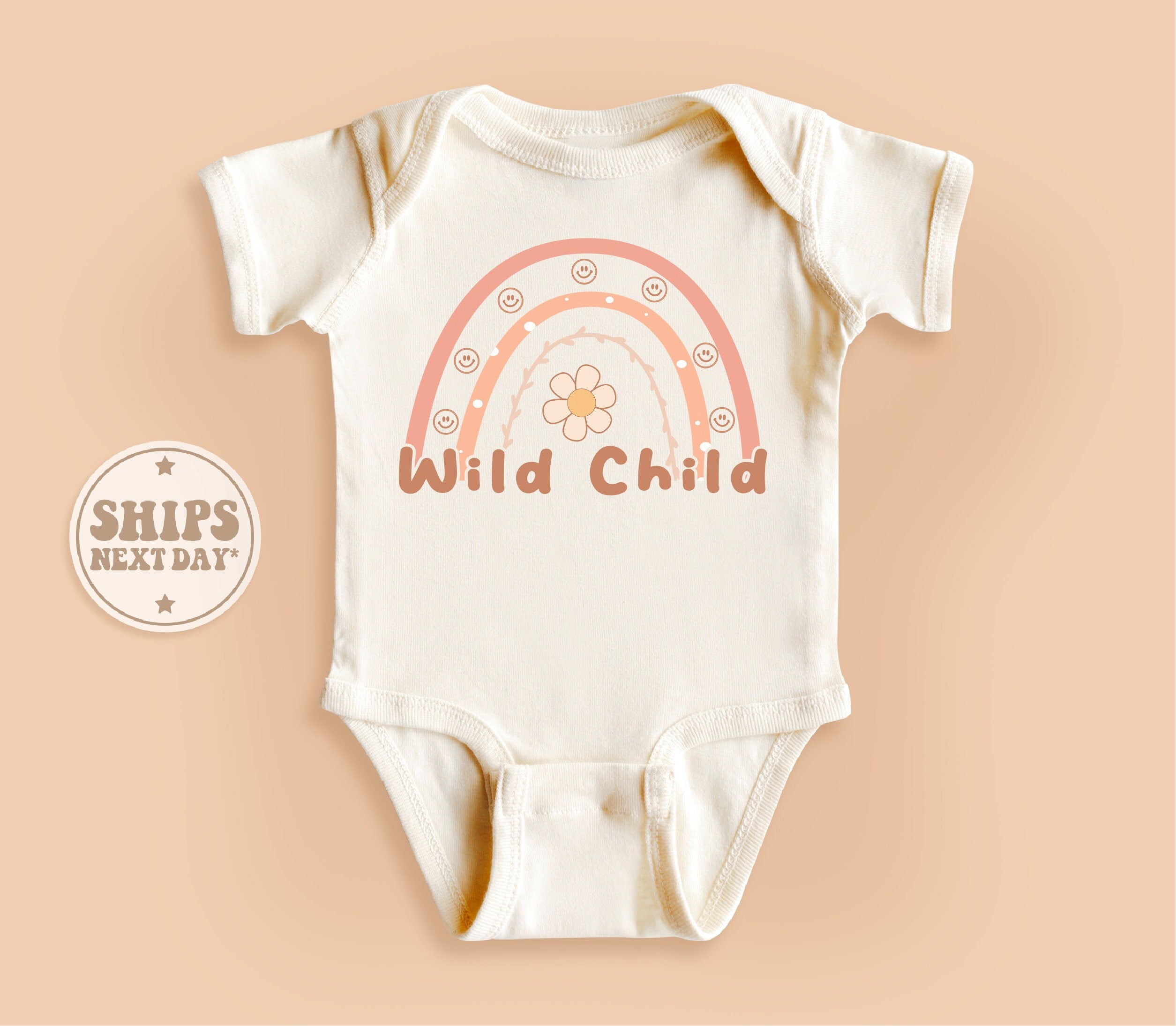 Bella Canvas with Wild Child, Retro Baby Shower, Kids Gift, Wild Cute and Cool, Baby Boy or Girl ...