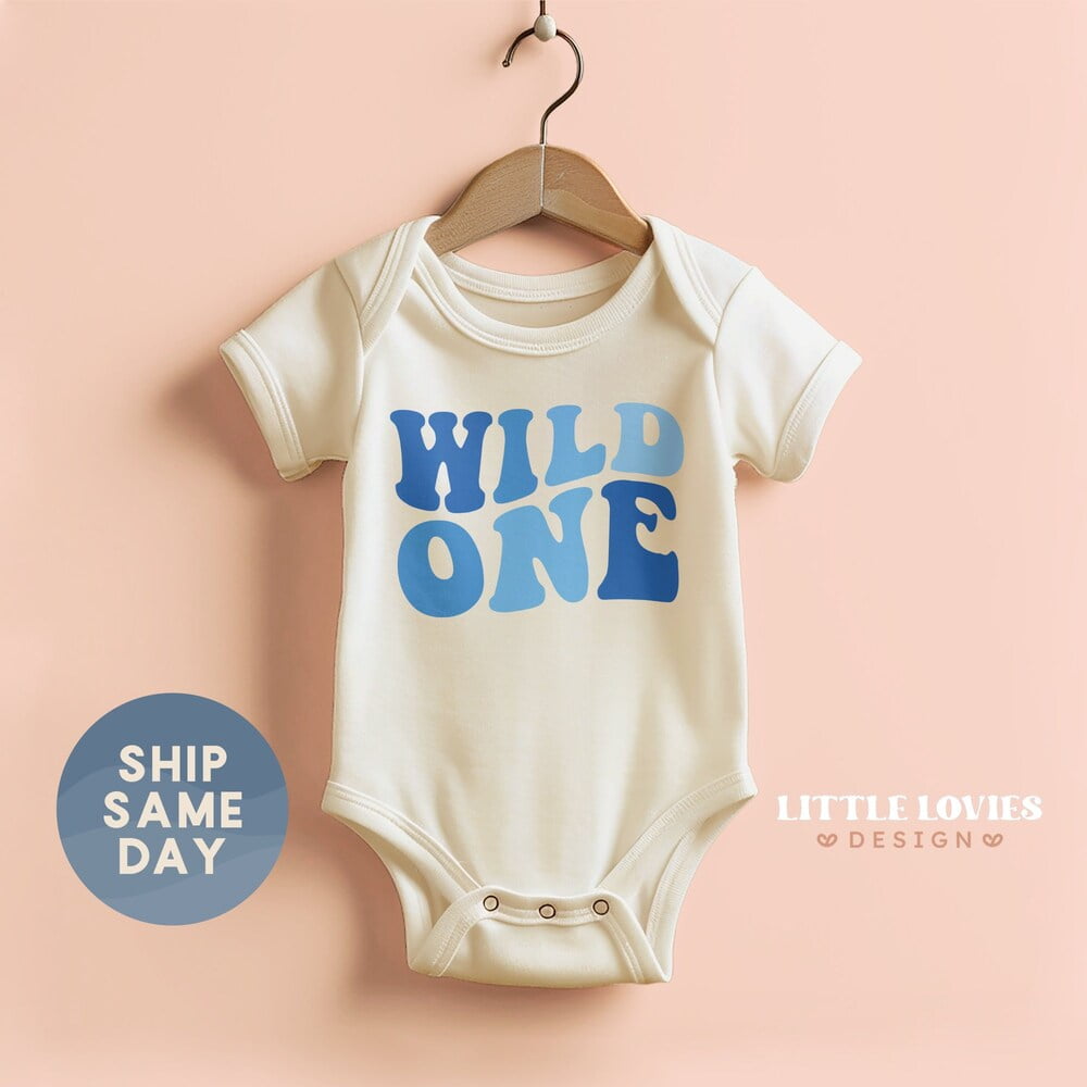 Bella Canvas with Wild One, Baby Boy First Birthday Apparel, 1St ...
