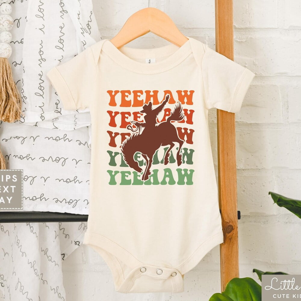 Bella Canvas with Yeehaw, Retro Western Kids Shirt, Cute Cowboy Kids T ...