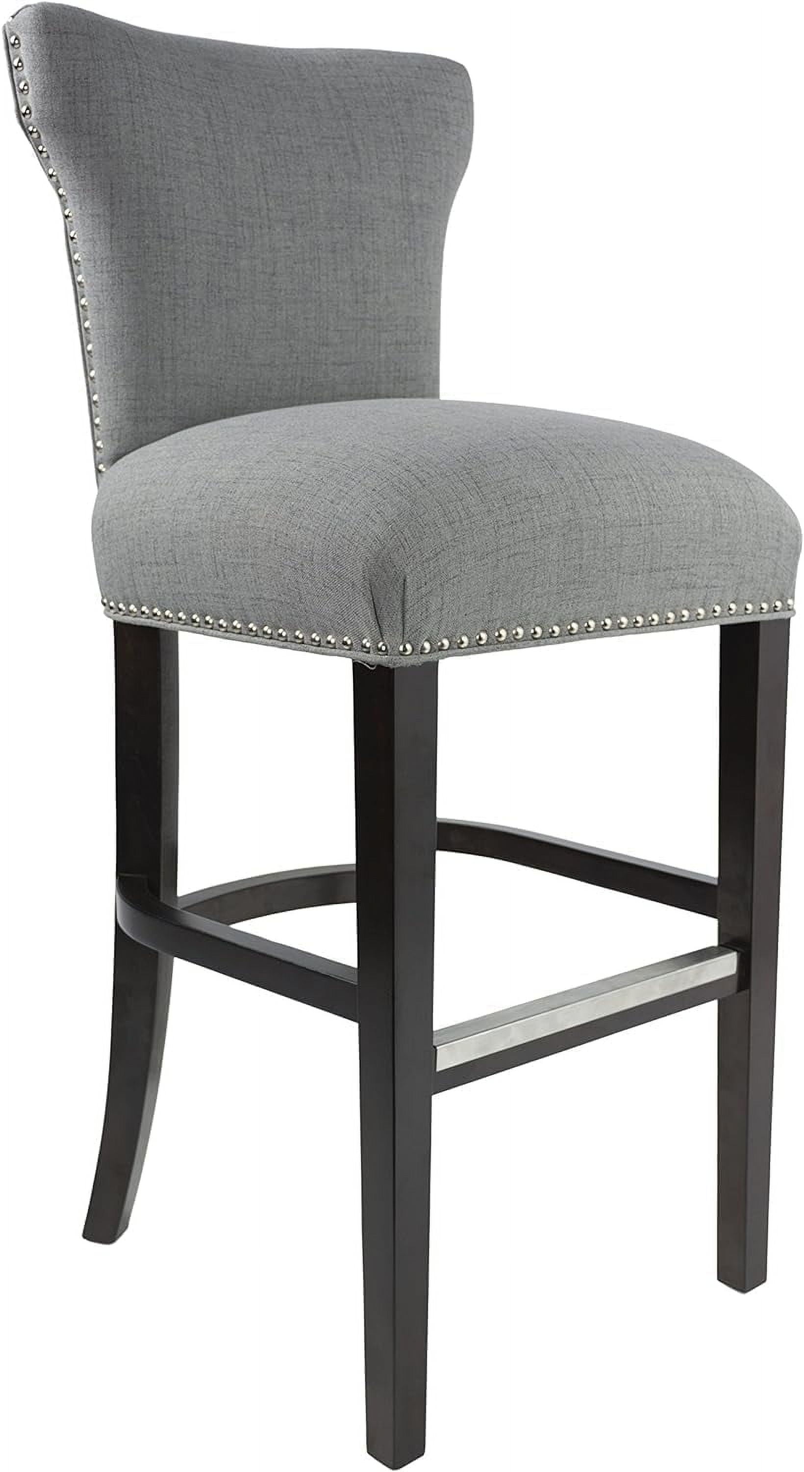 Bella Collection Upholstered Bar Stool Chair With Concave Back and Hand ...