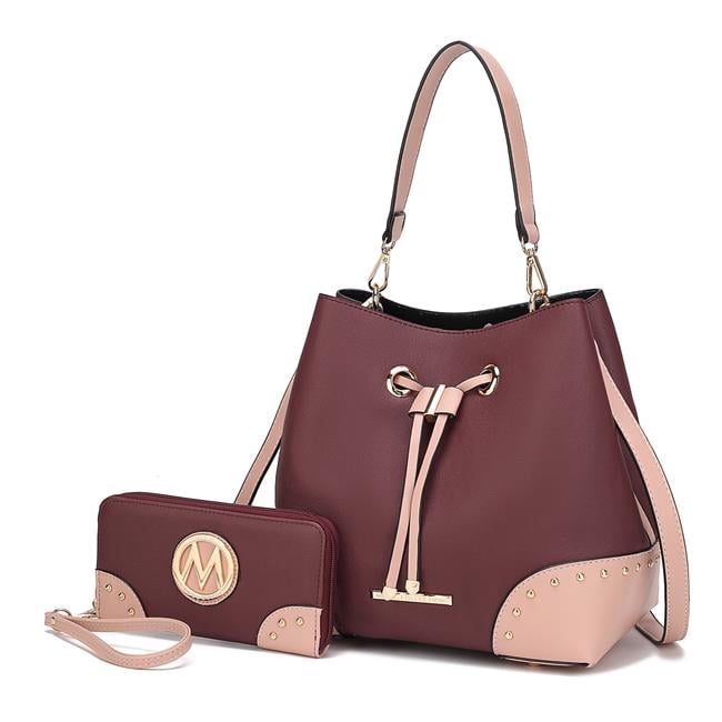 Bella Color Block Premium Bucket & Wallet, Blue - Walmart.com