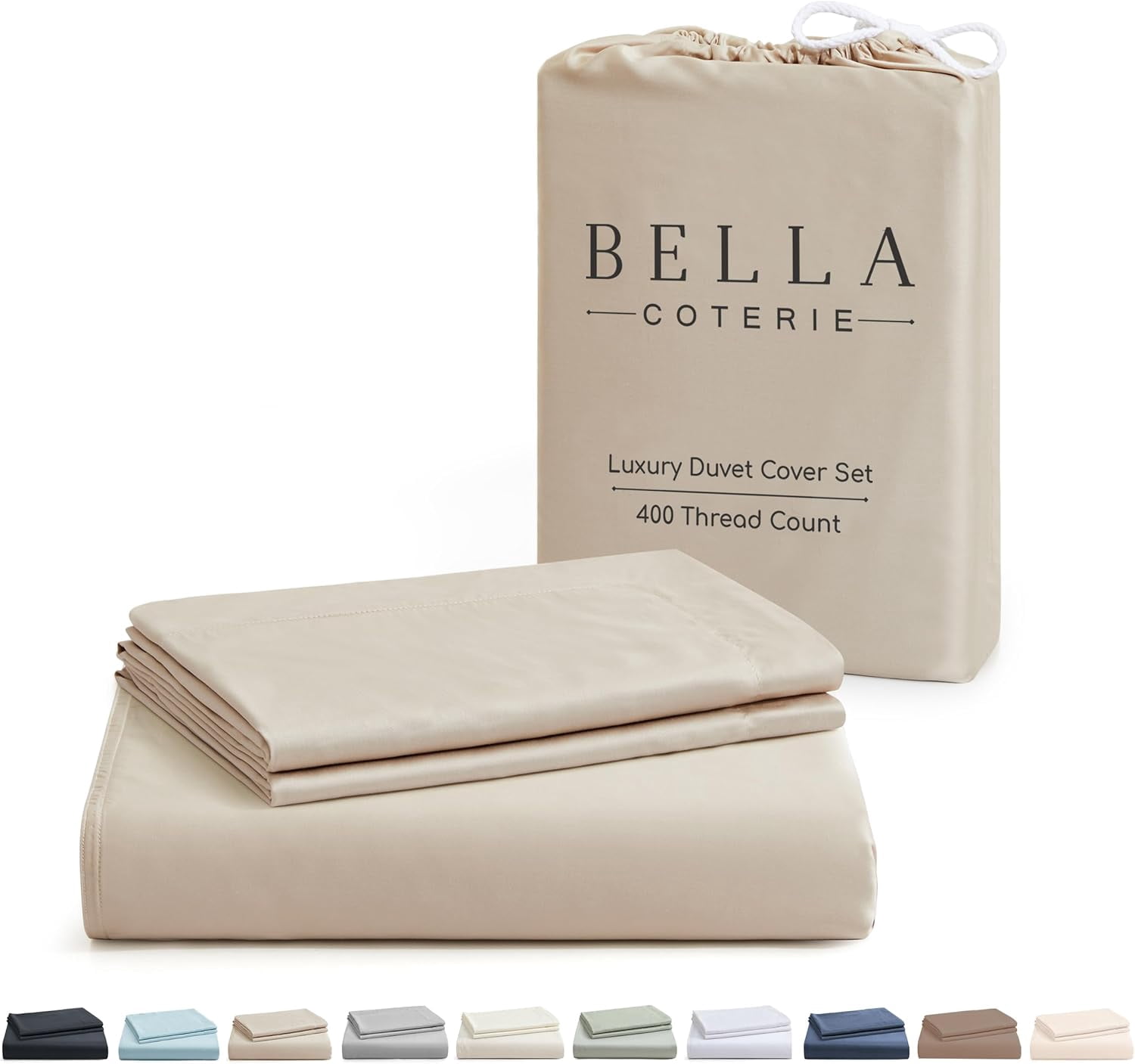 Bella Coterie Luxury Bamboo Viscose Queen Size Duvet Cover Set | 100% ...