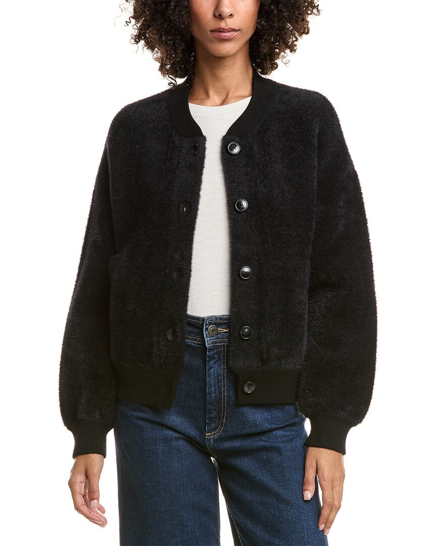 Bella Dahl womens Fuzzy Eyelash Bomber Jacket, m, Black - Walmart.com