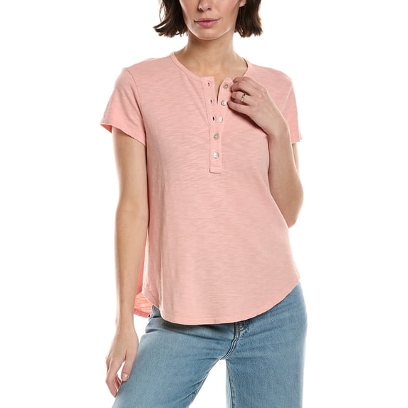 Bella Dahl womens Henley Shirt, l, Orange - Walmart.com