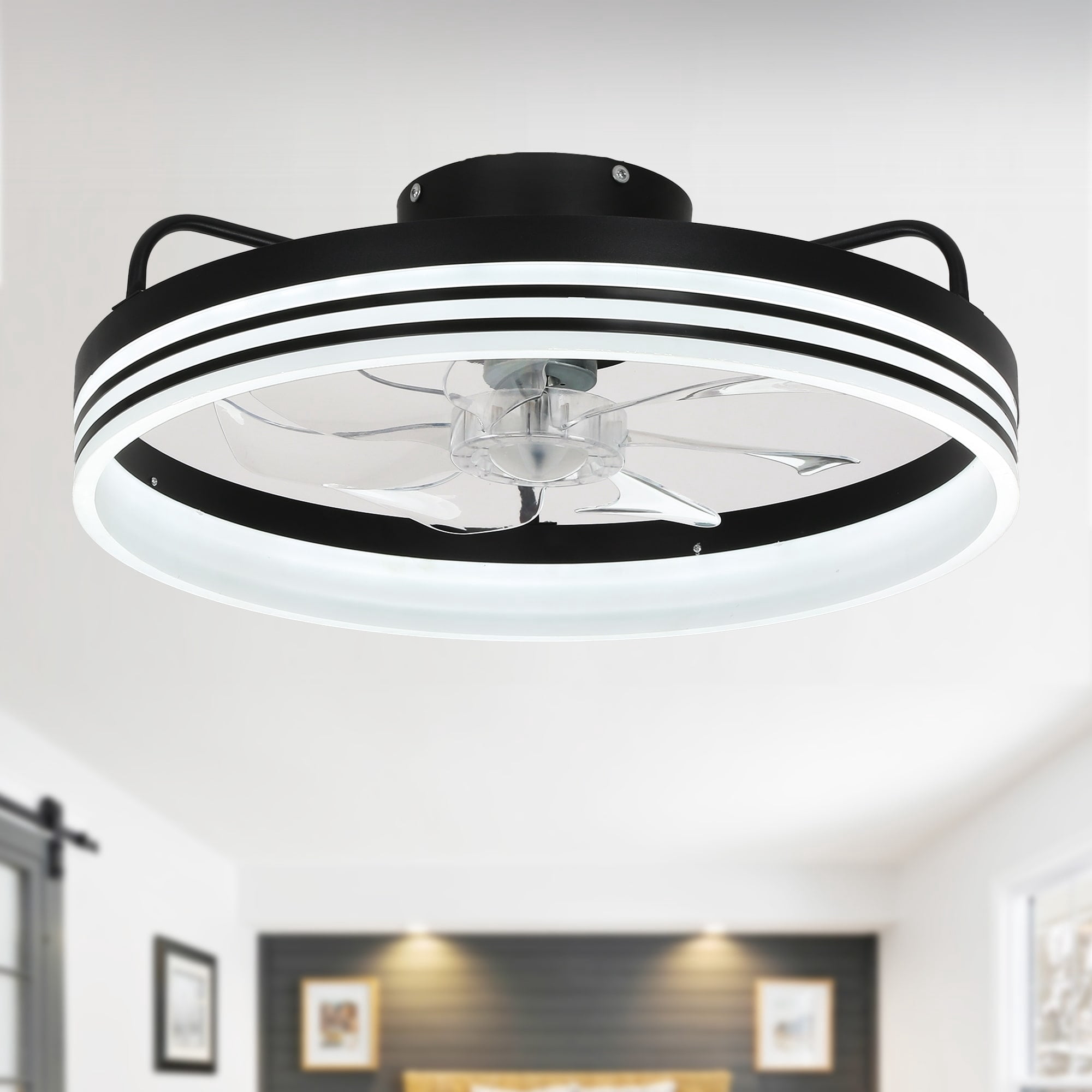 Bella Depot 20" Modern Flush Mount Ceiling Fan with Remote and APP ...