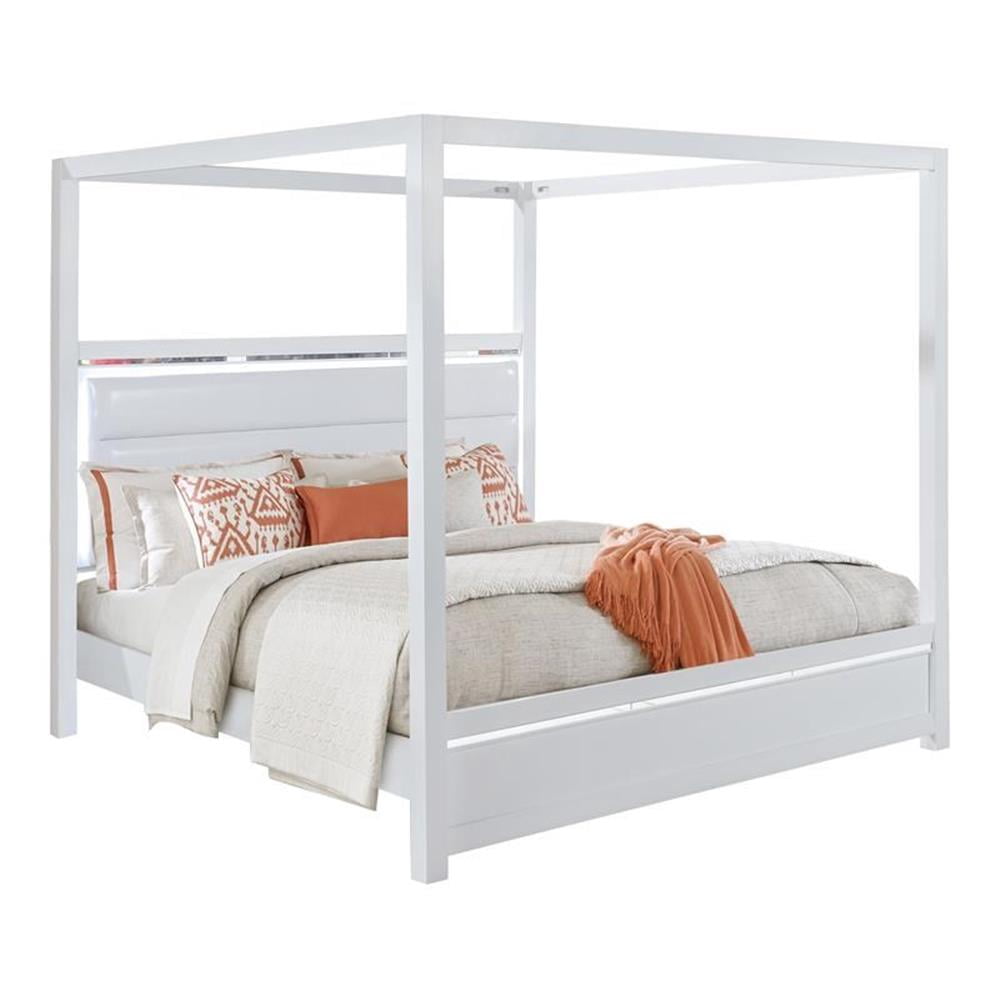 Bella Esprit Denali Solid Wood and Faux Leather Upholstered Queen Bed ...