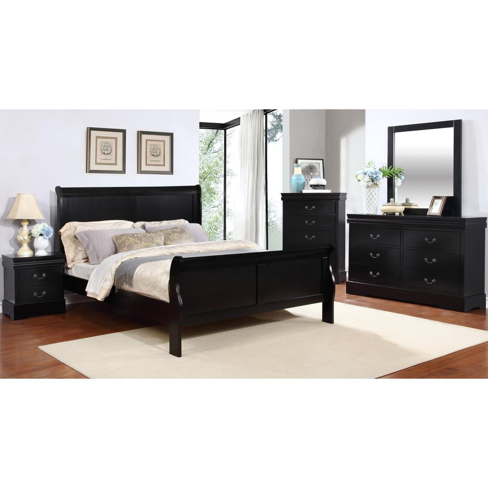 Bella Esprit Queen Size Sleigh Bed, Black - Walmart.com