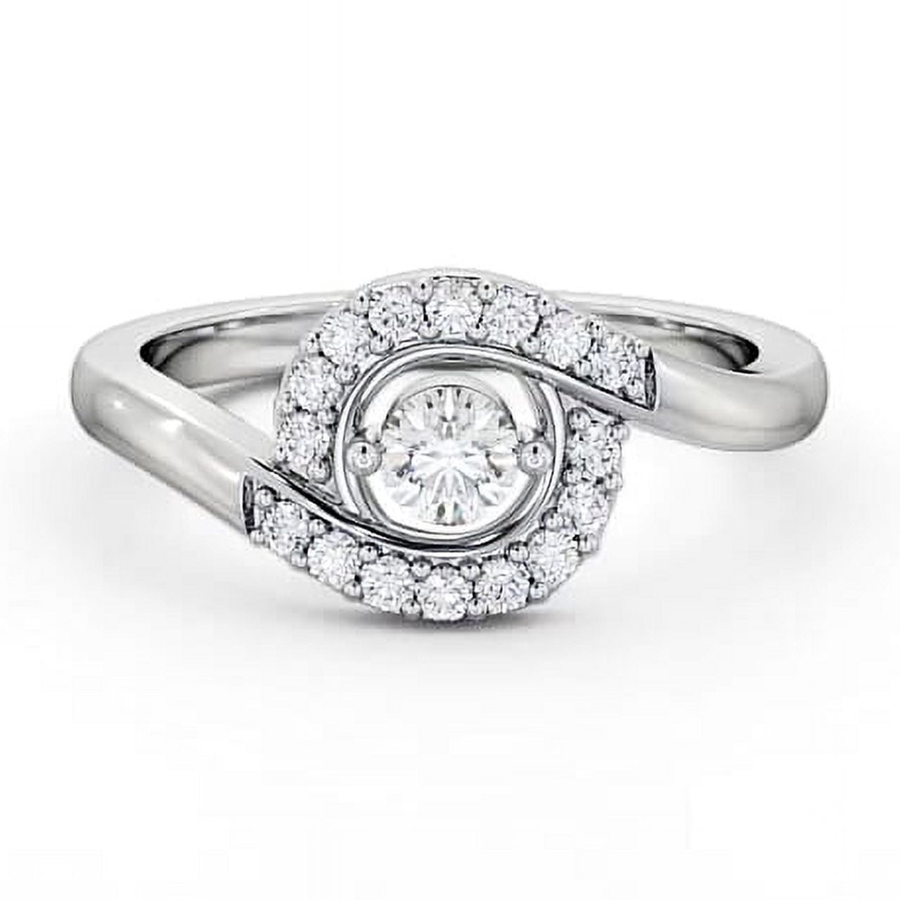 Bella Jewel 0.7 Ct Round Cut Diamond Engagement Ring – Sweeping Halo ...