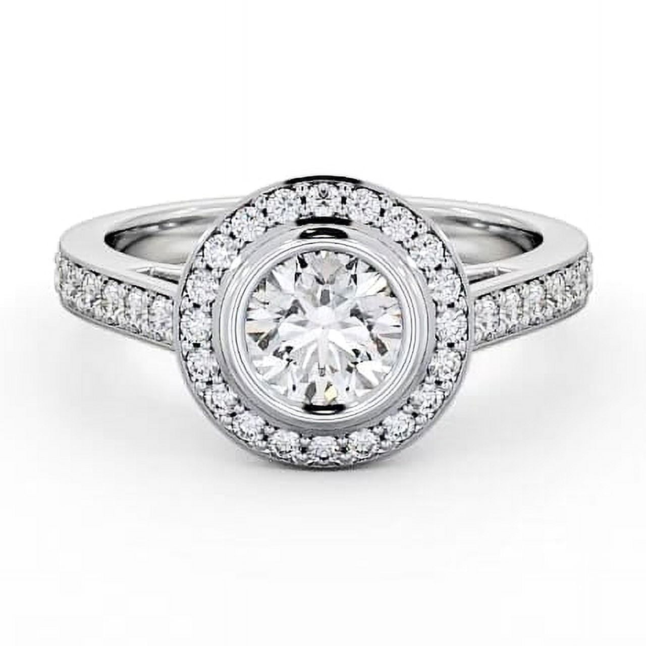 Bella Jewel 1.2 Ct Round Cut Diamond Ring – Lab Created Gem – Bezel Set ...