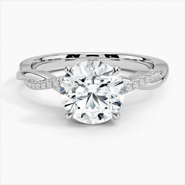 Bella Jewel 1.48 Ct Round Cut Brilliant Diamond Ring - 14K White Gold Plated Ring - Elegant ...