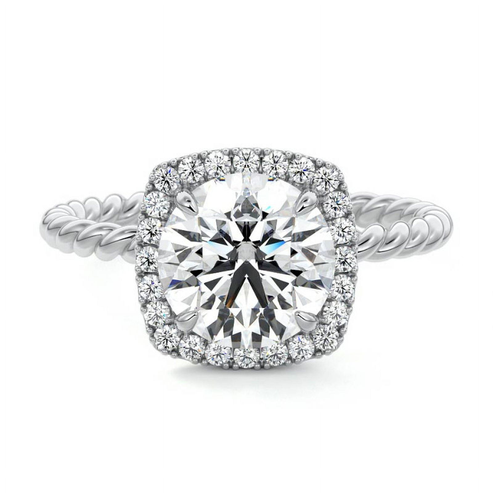 Bella Jewel 1.5 Ct Round Brilliant Cut Wedding Ring - 14K White Gold ...