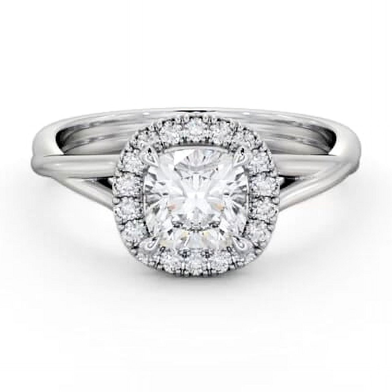 Bella Jewel 1.6 Ct Cushion Cut Diamond Engagement Ring – Halo Crossover Shank Design – Lab ...