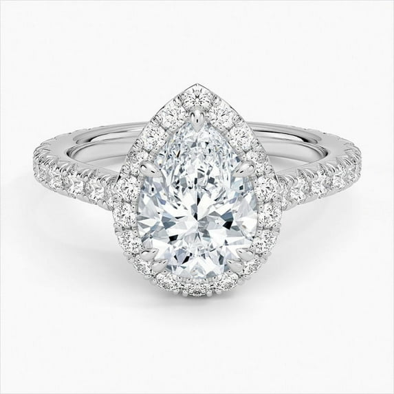 Bella Jewel 1.62 Ct Pear Cut Lab Created Simulated Diamond Wedding Ring ...