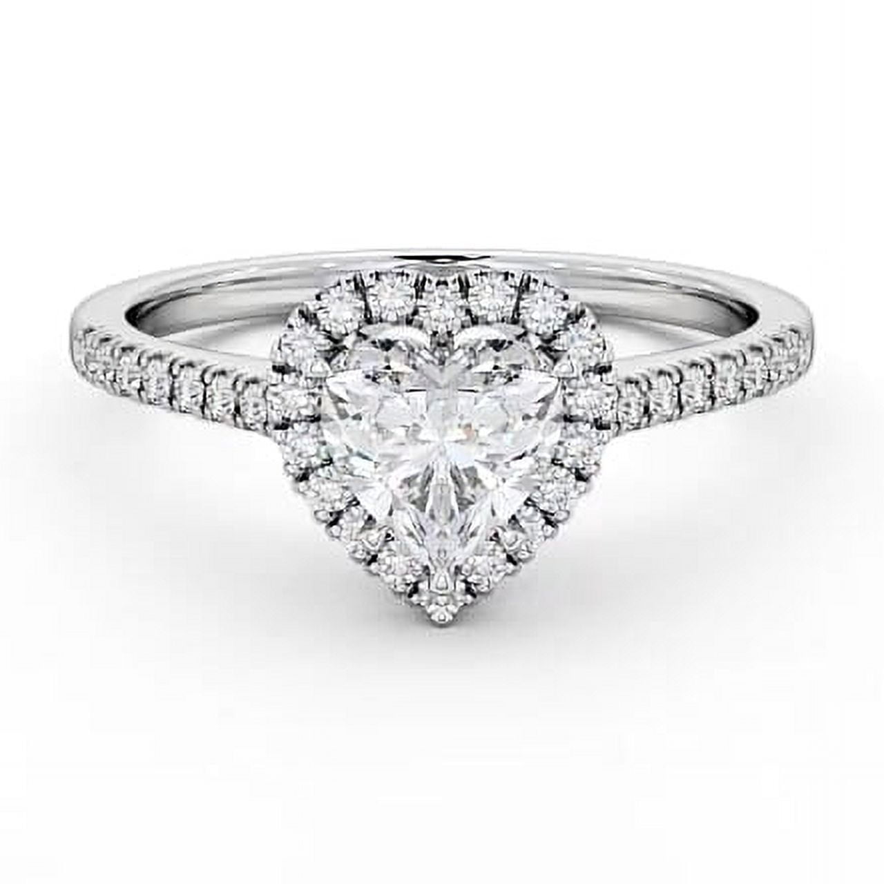 Bella Jewel 1.7 Ct Heart Cut Lab Created Diamond Ring – Halo Wedding ...