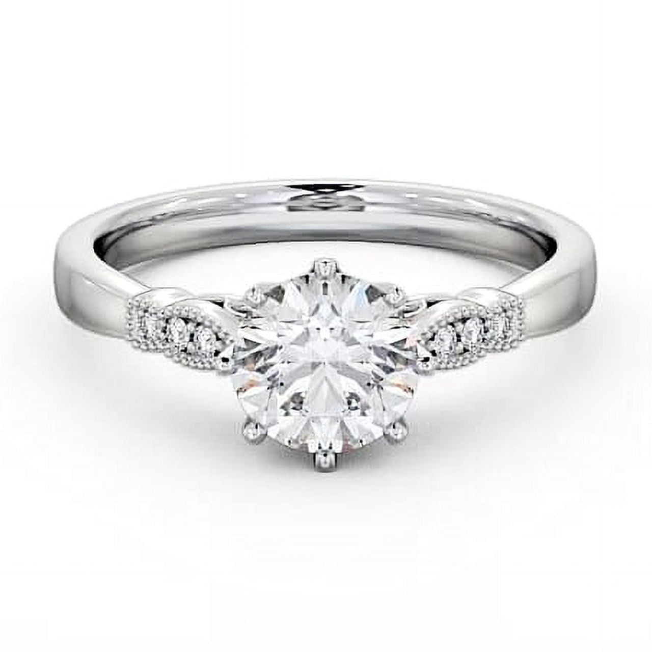 Bella Jewel 1.7 Ct Round Cut Lab Created Diamond Solitaire with Accent ...