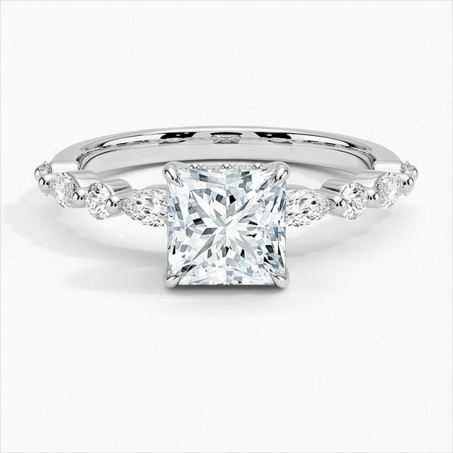 Bella Jewel 1.72 Ct Princess Cut Lab Created Diamond Wedding Ring ...