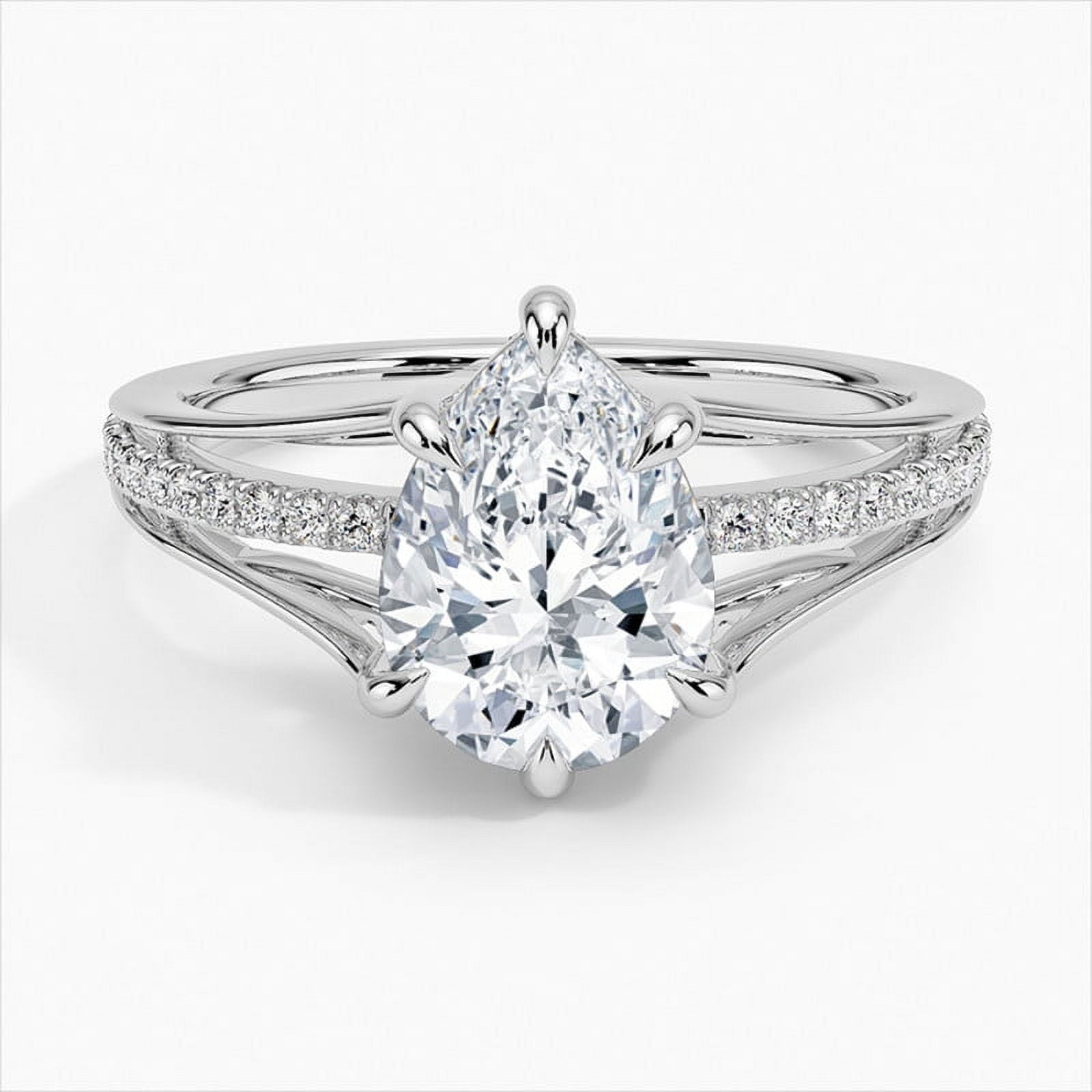 Bella Jewel 1.76 Ct Pear Cut White Diamond Ring for Her - 14K White ...