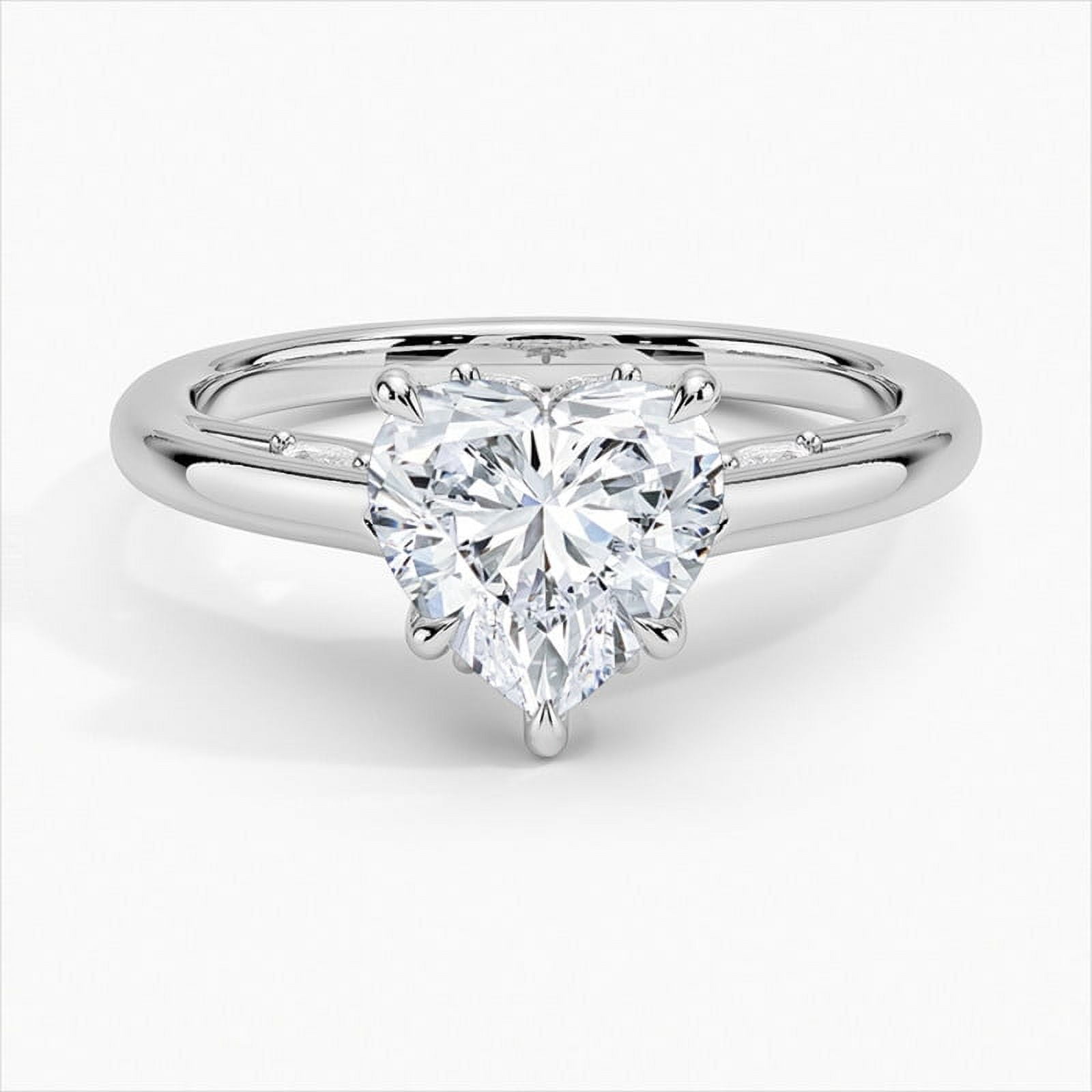 Bella Jewel 1.79 Ct Heart Cut Diamond Ring for Women - Crafted in 14K White Gold Plated ...