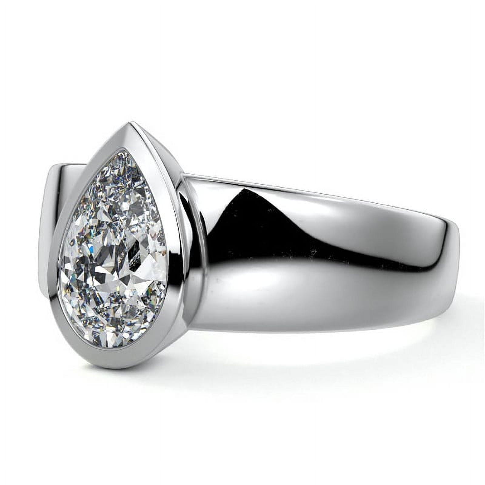 Bella Jewel 1.79 Ct Pear Cut Diamond Ring - 14K White Gold Plated - Engagement Wedding Bezel Set ...