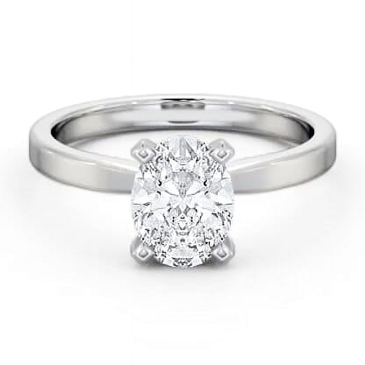 Bella Jewel 1.8 Ct Oval Cut Lab Created Diamond Ring – 14K White Gold ...
