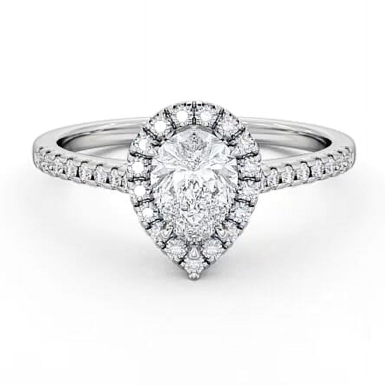 Bella Jewel 1.8 Ct Pear Cut Diamond Ring – Regal Style Lab Created Engagement Ring – 14K White ...