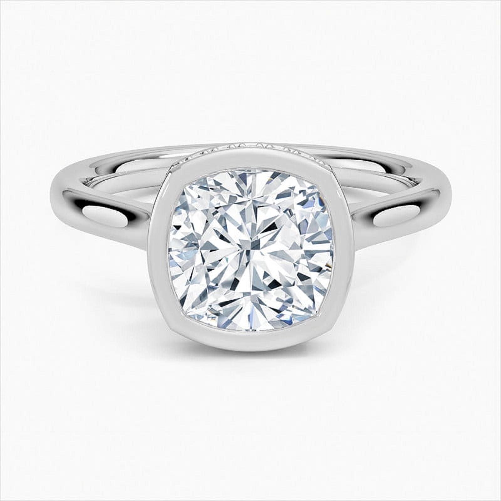 Bella Jewel 1.81 Ct Cushion Cut White Lab Created Simulated Ring - 14K ...