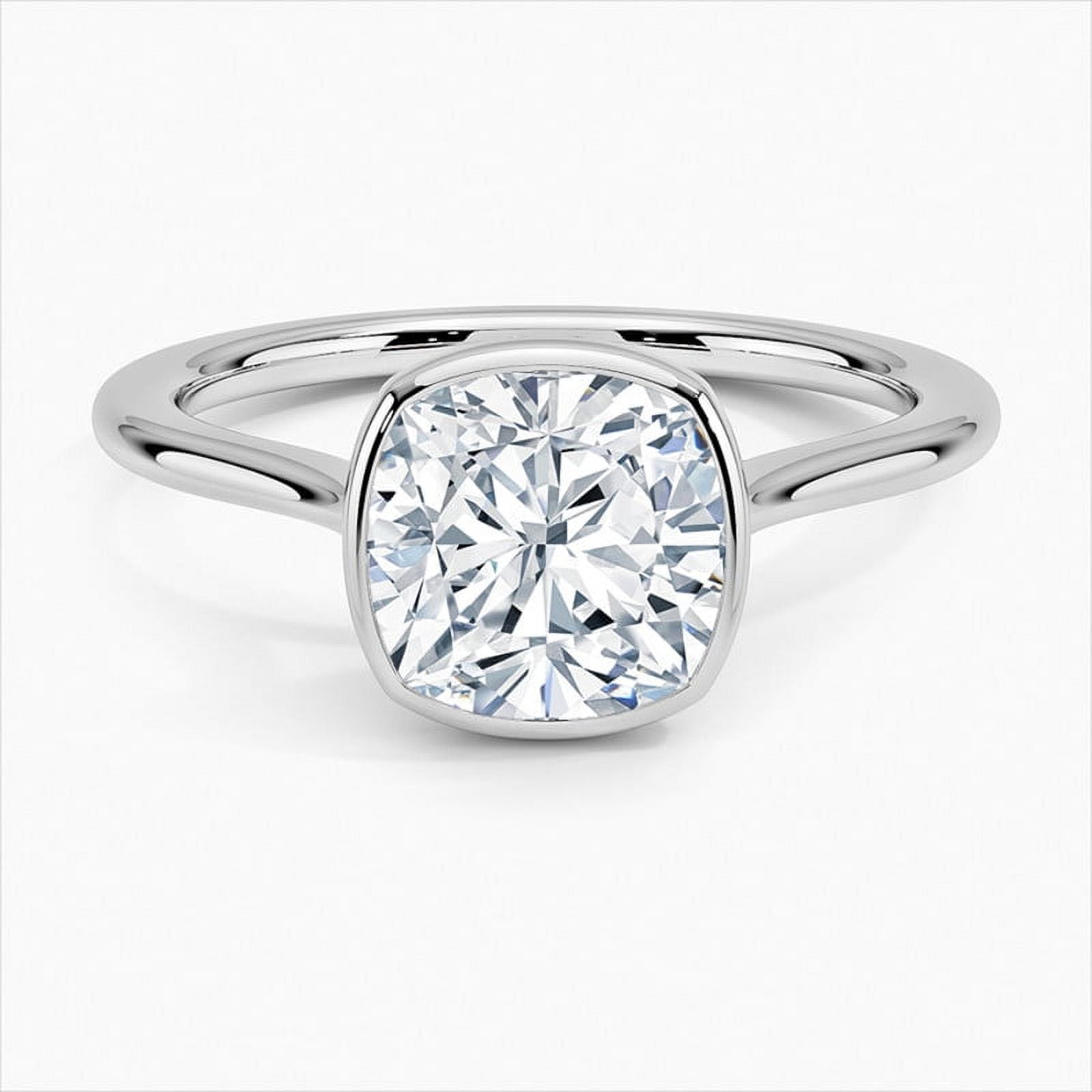 Bella Jewel 1.82 Ct Cushion Cut Diamond Ring for Her - 14K White Gold Plated Engagement Wedding ...