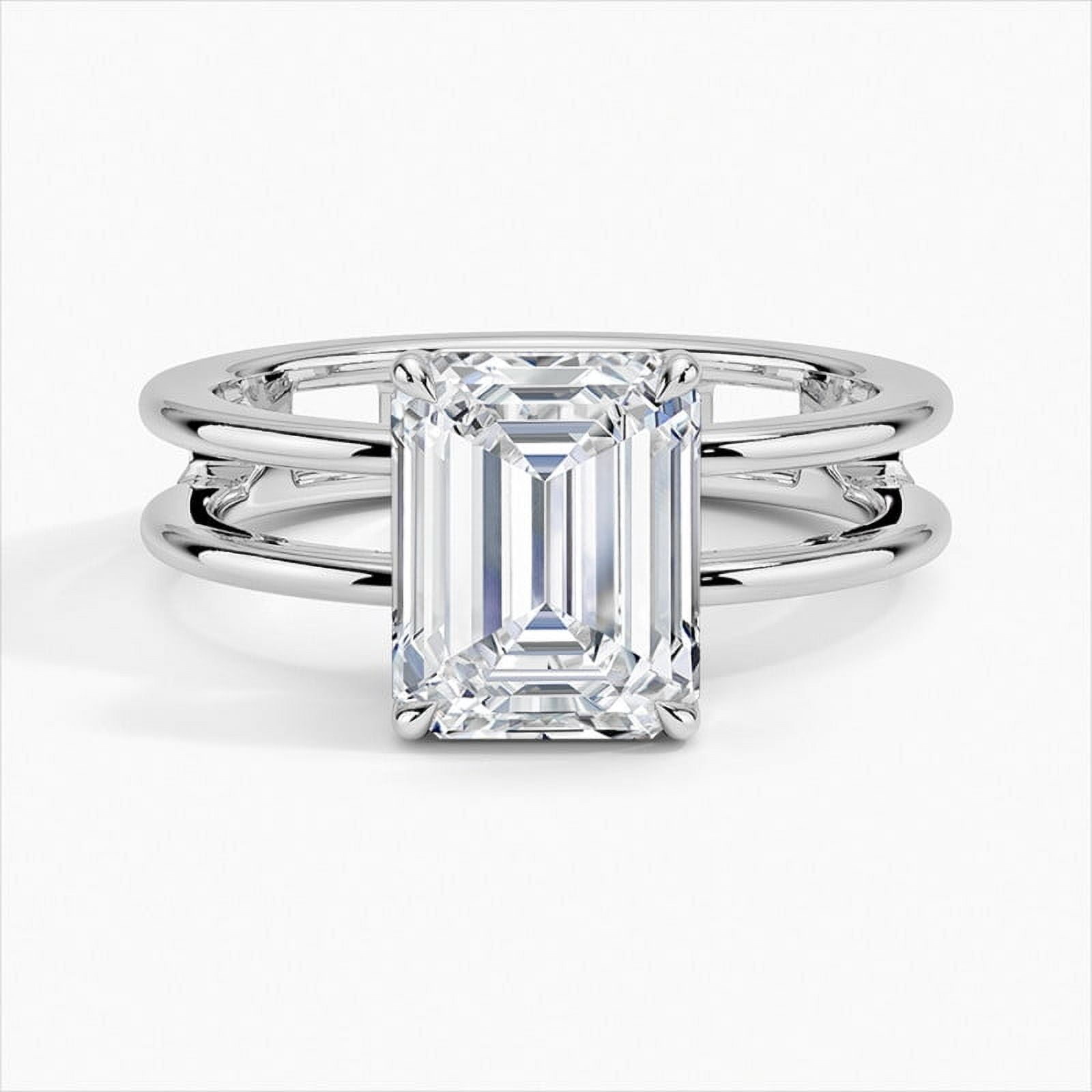 Bella Jewel 1.82 Ct Emerald Cut Diamond Ring for Women's - 14K White ...