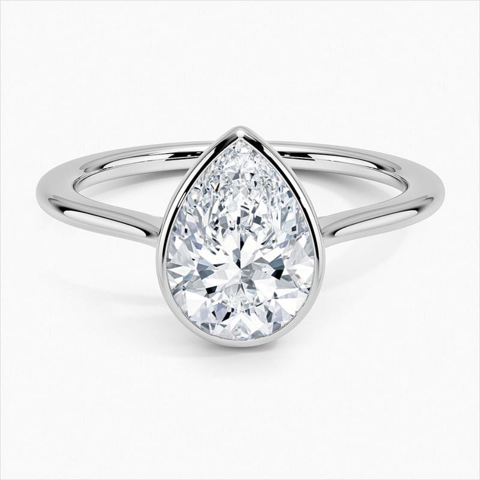 Bella Jewel 1.82 Ct Pear Cut Diamond Ring - 14K White Gold Plated Ring ...