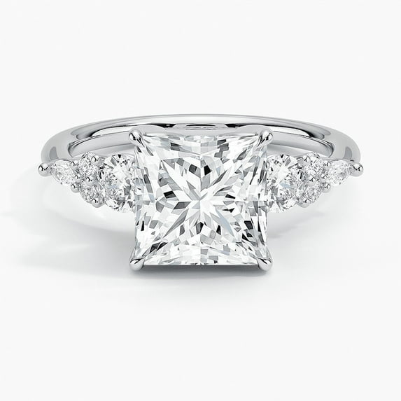 Bella Jewel 1.82 Ct Princess Cut Lab Created Diamond Engagement Ring ...