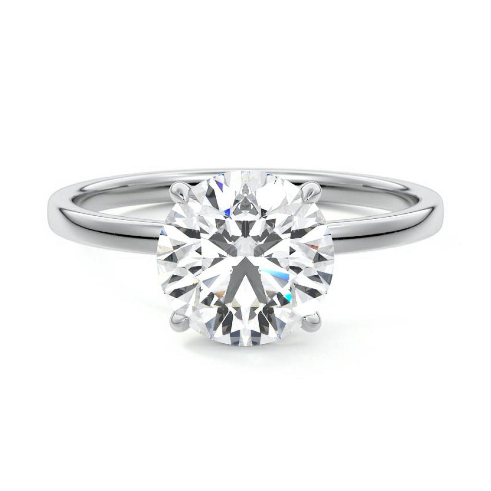 Bella Jewel 1.88 Ct Round Cut Brilliant Diamond Ring - Ring in 14K White Gold Plated - Elegant ...