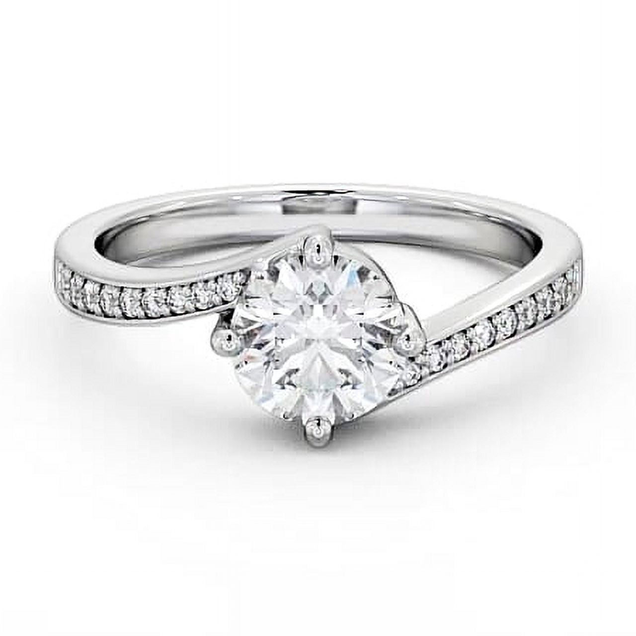 Bella Jewel 1.9 Ct Round Cut Lab Created Diamond Ring - 14K White Gold ...