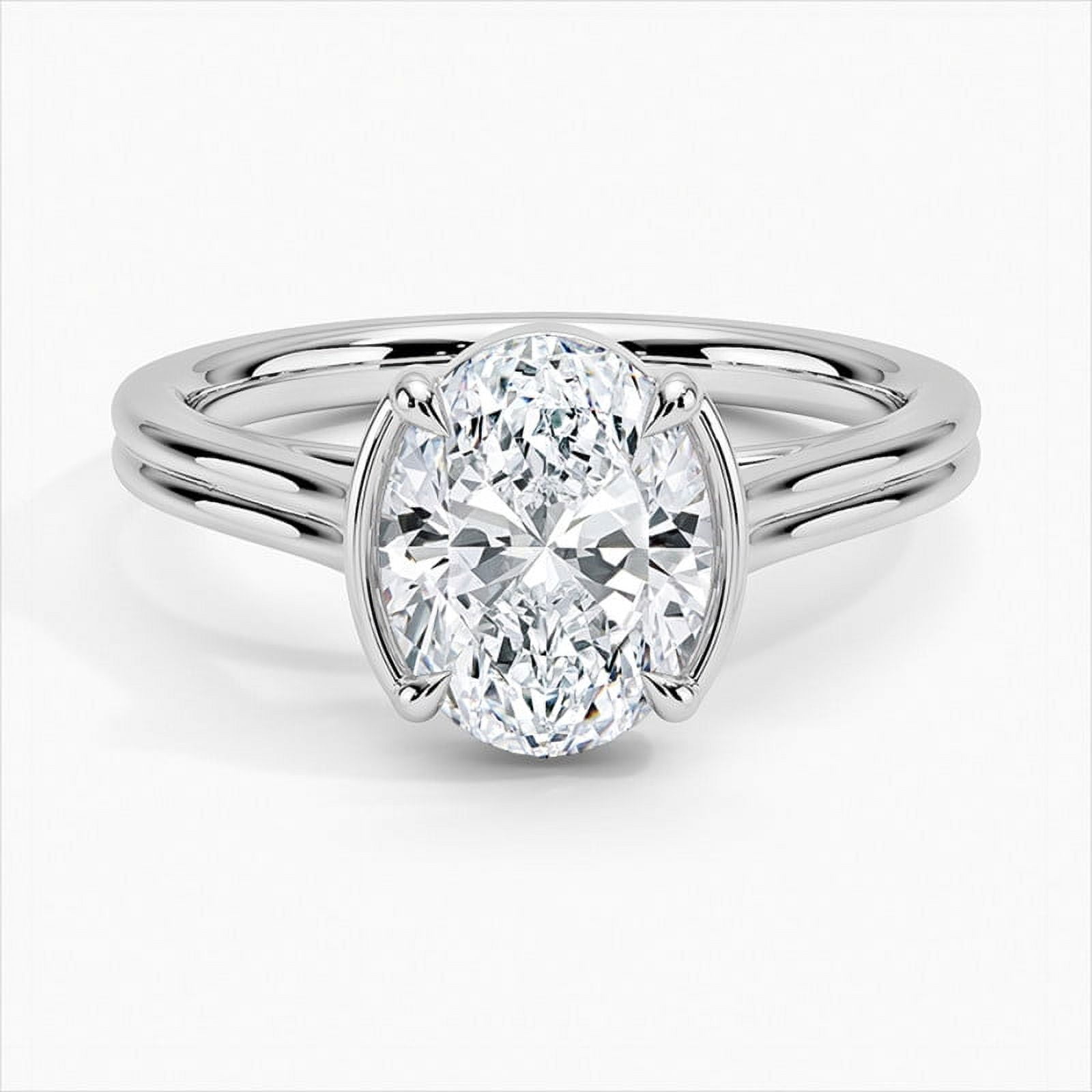 Bella Jewel 1.91 Ct Oval Cut Diamond Ring - 14K White Gold Plated Ring ...