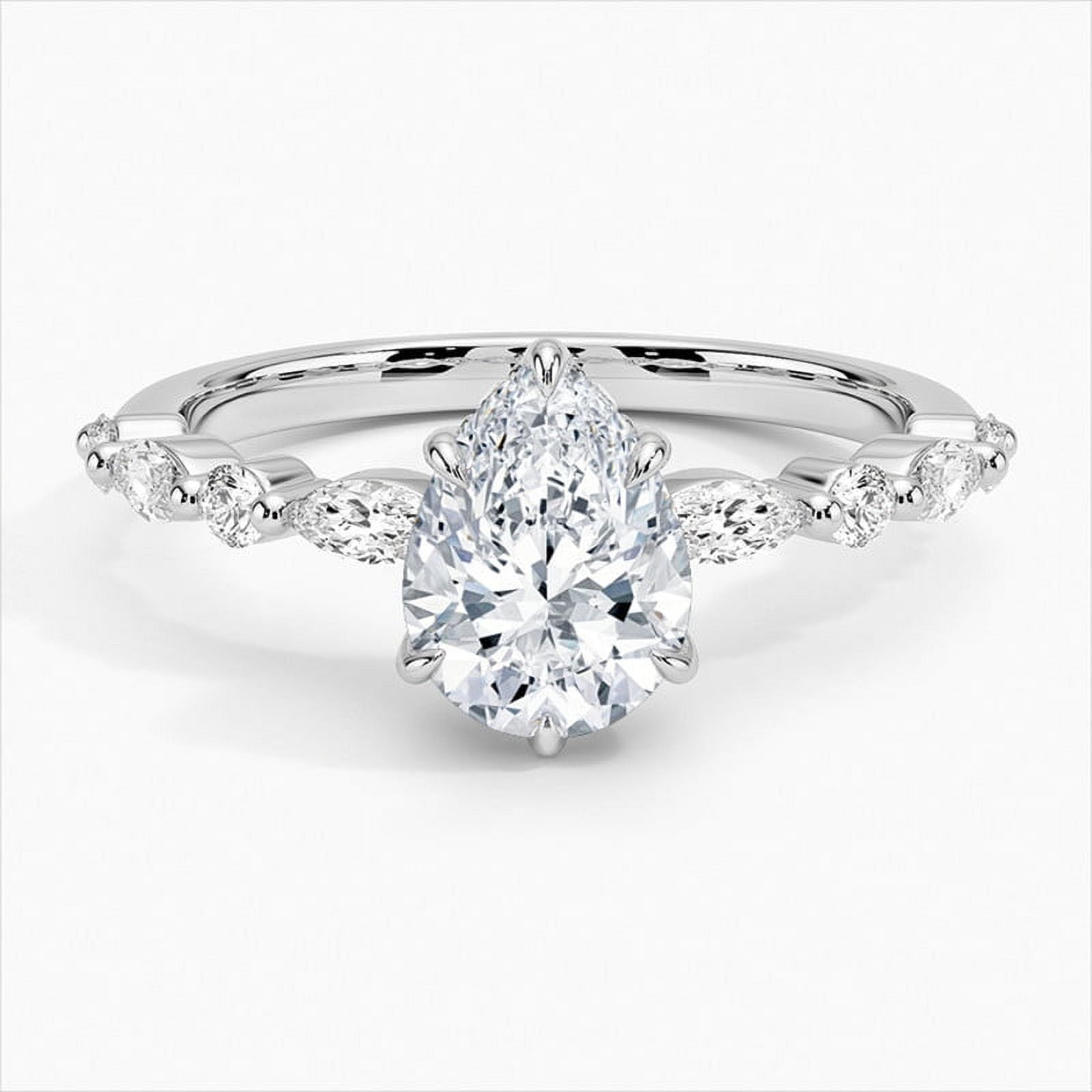 Bella Jewel 1.93 Ct Pear Cut White Lab Created Diamond Engagement Ring ...