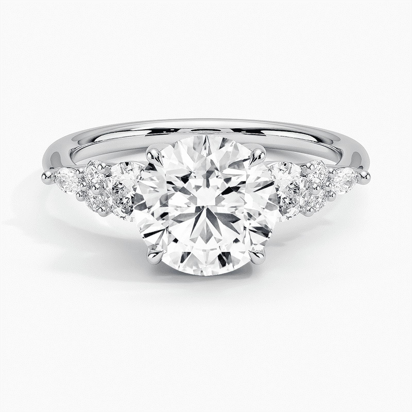 Bella Jewel 1.93 Ct Round Brilliant Cut Lab Created Diamond Ring - Stunning Side Stone Design in ...