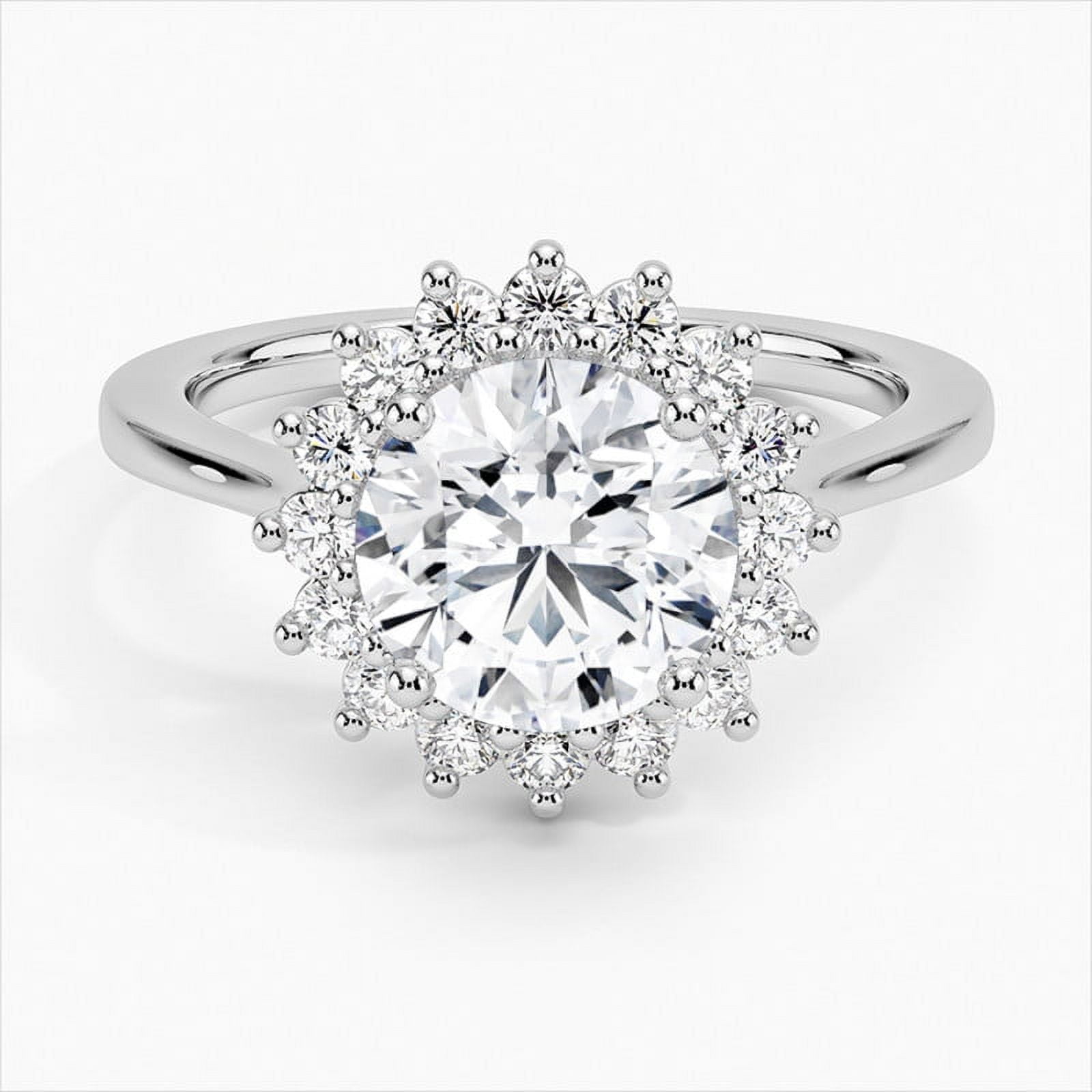 Bella Jewel 1.98 Ct Brilliant Round Cut Diamond Ring - 14K White Gold Plated 14K - Elegant Halo ...