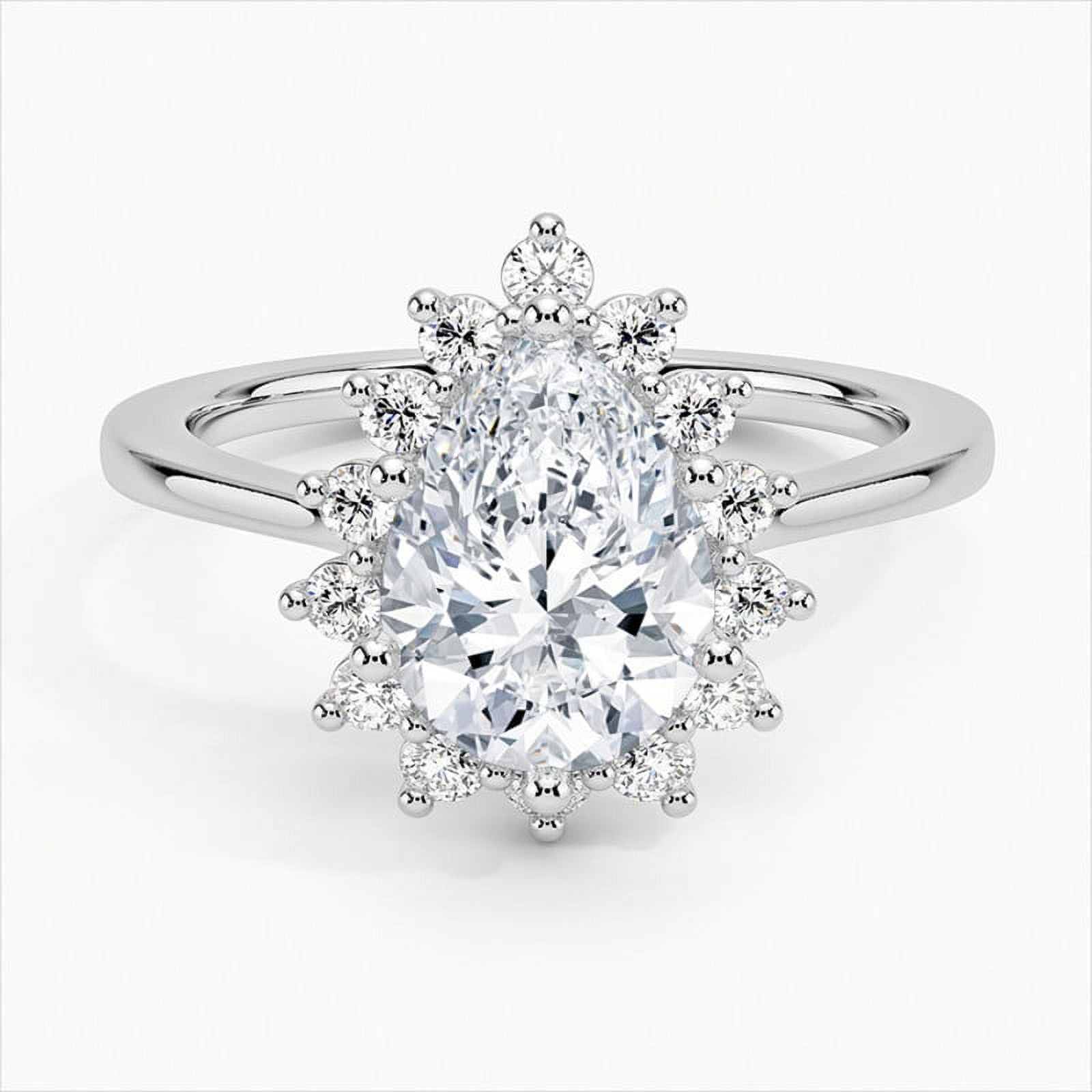 Bella Jewel 1.98 Ct Excellent Pear Cut Lab Created Simulated Diamond Ring - 14K White Gold ...