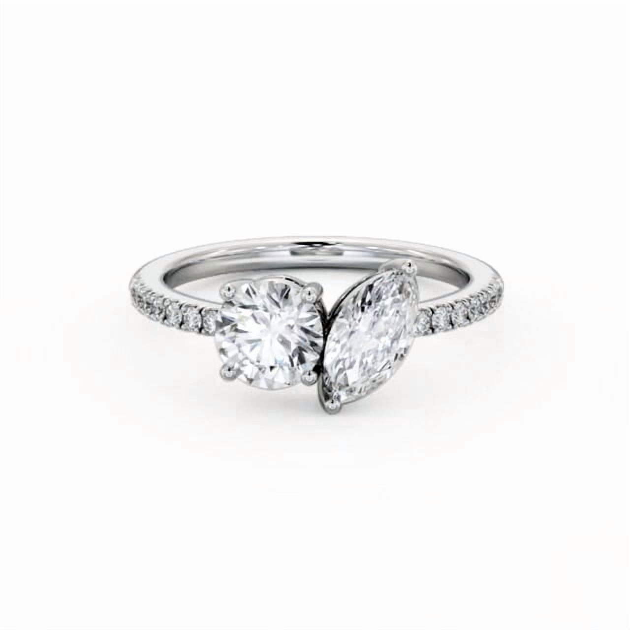 Bella Jewel 1 Ct Brilliant Round Cut Engagement Ring – Toi Et Moi Two ...