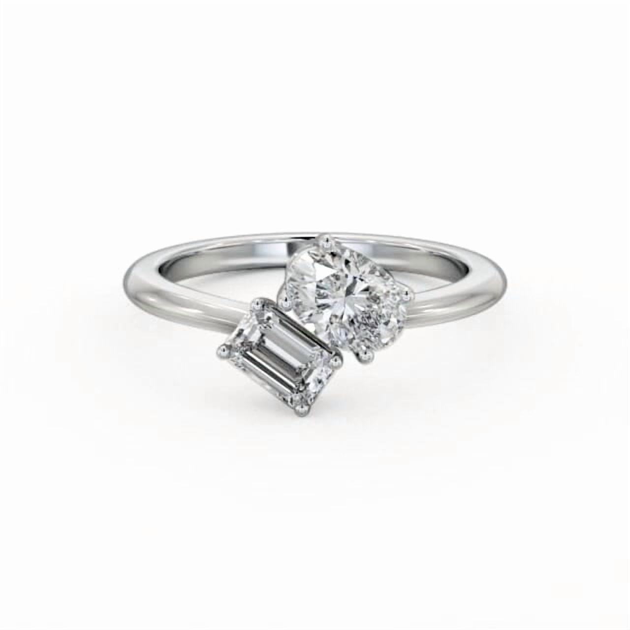 Bella Jewel 1 Ct Oval Cut Lab-Created Diamond Ring – 14K White Gold ...